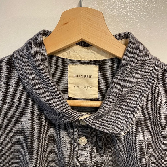 Billy Reid | Shirts | Billy Reid Gray Black Stripe Polo Shirt Mens ...